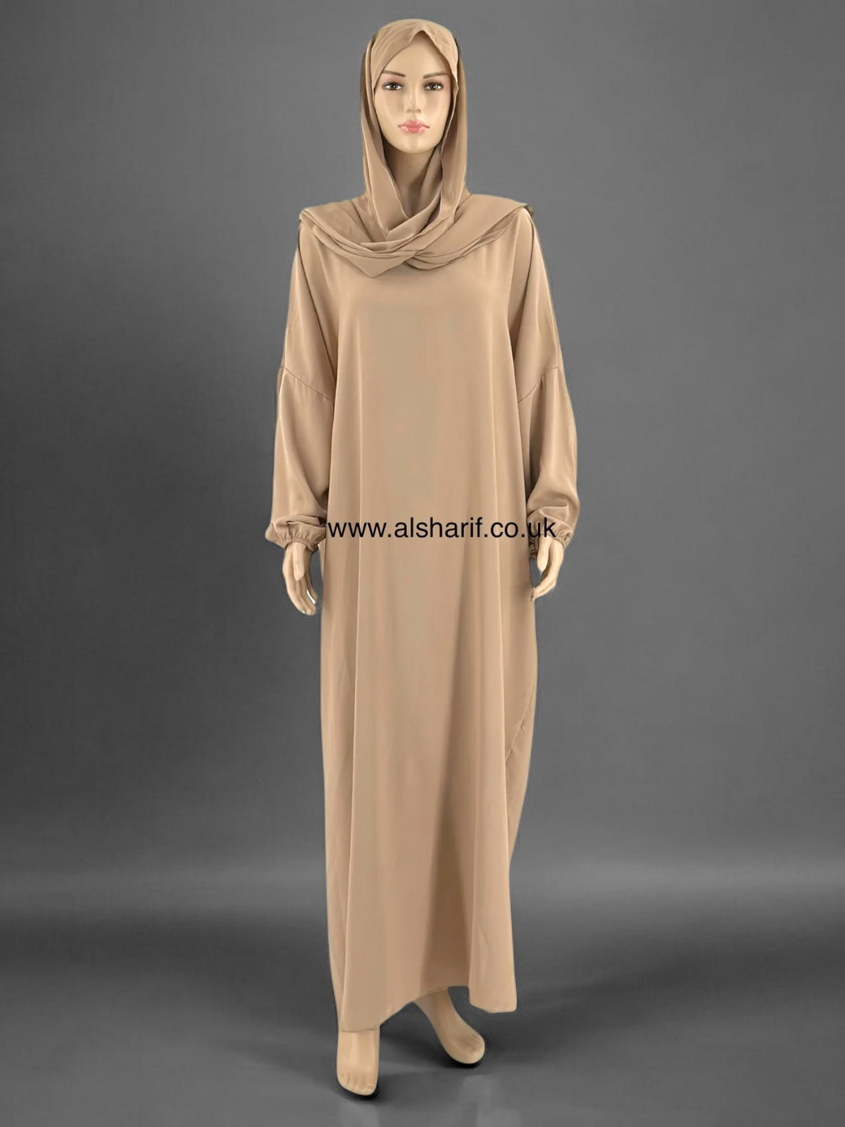 Wide Nida Silky Abaya Jilbab With Attached Hijab
