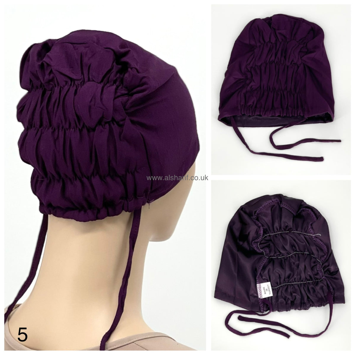 Premium Satin Lined Under Cap Bonnet with Tie Back Lace 5 – AL SHARIF STORE
